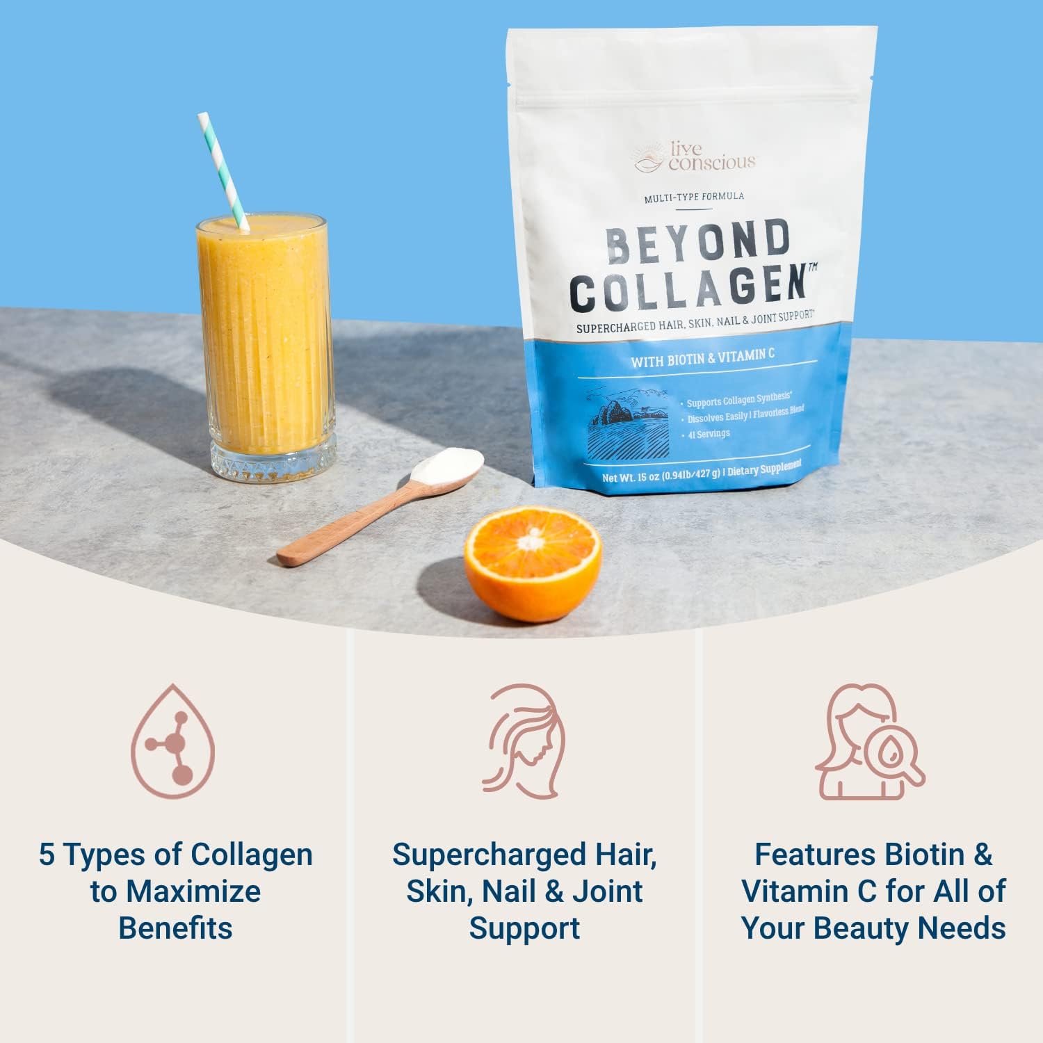 Mua Live Conscious Beyond Collagen Multi Collagen Powder for Women w ...