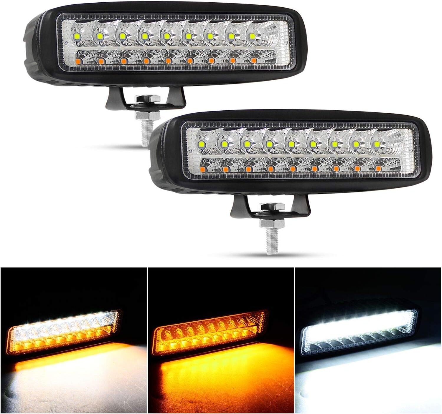 Faro da Lavoro, YEEGO 6 Pollici Fari Led LED 3500K 6500K Faretto Faro ...