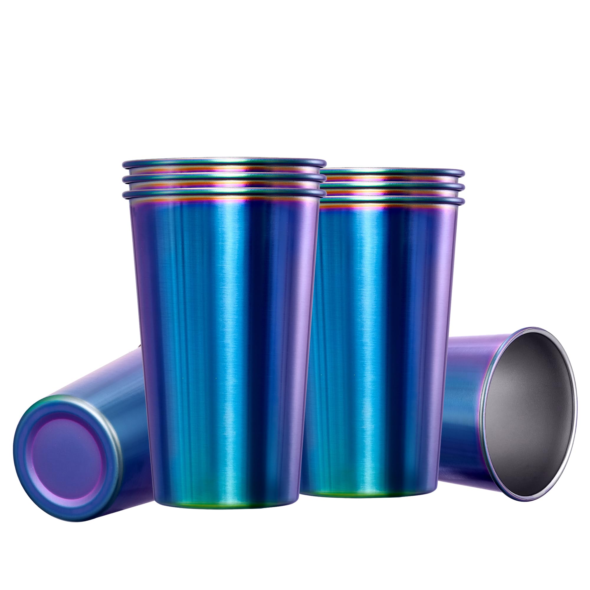 MEWAY 8 Pack 16oz Stainless Steel Pint Cup,Healthy Unbreakable and ...