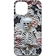 Amazon.com: iPhone 15 Pro Max Whimsigoth Skeleton - Pink - Black Floral ...