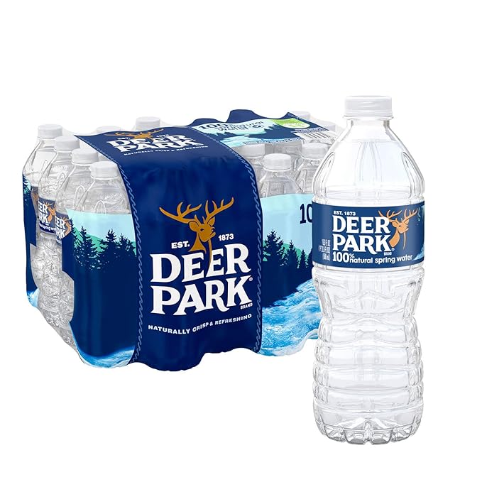 Deer Park (24 Pack) 100% Natural Spring Water, 16.9-ounce plastic ...