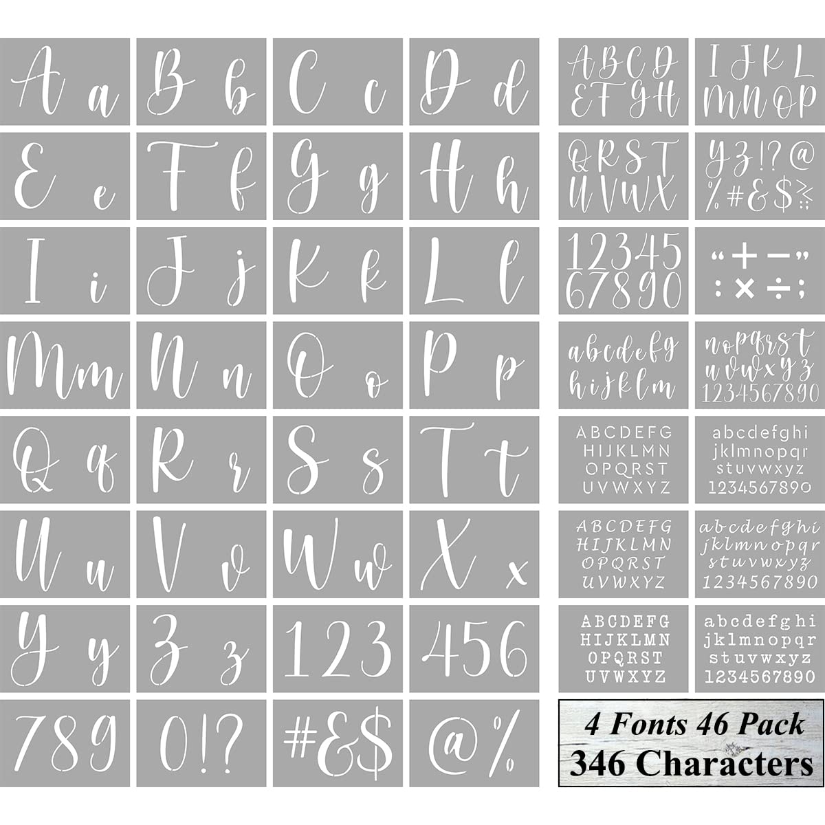 Mua Letter Stencils for Painting on Wood - 46 Pack Large Alphabet ...