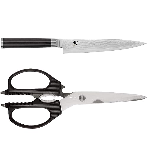 Shun Cutlery Classic Utility Knife 6" and Kai PRO Multi-Purpose Kitchen ...
