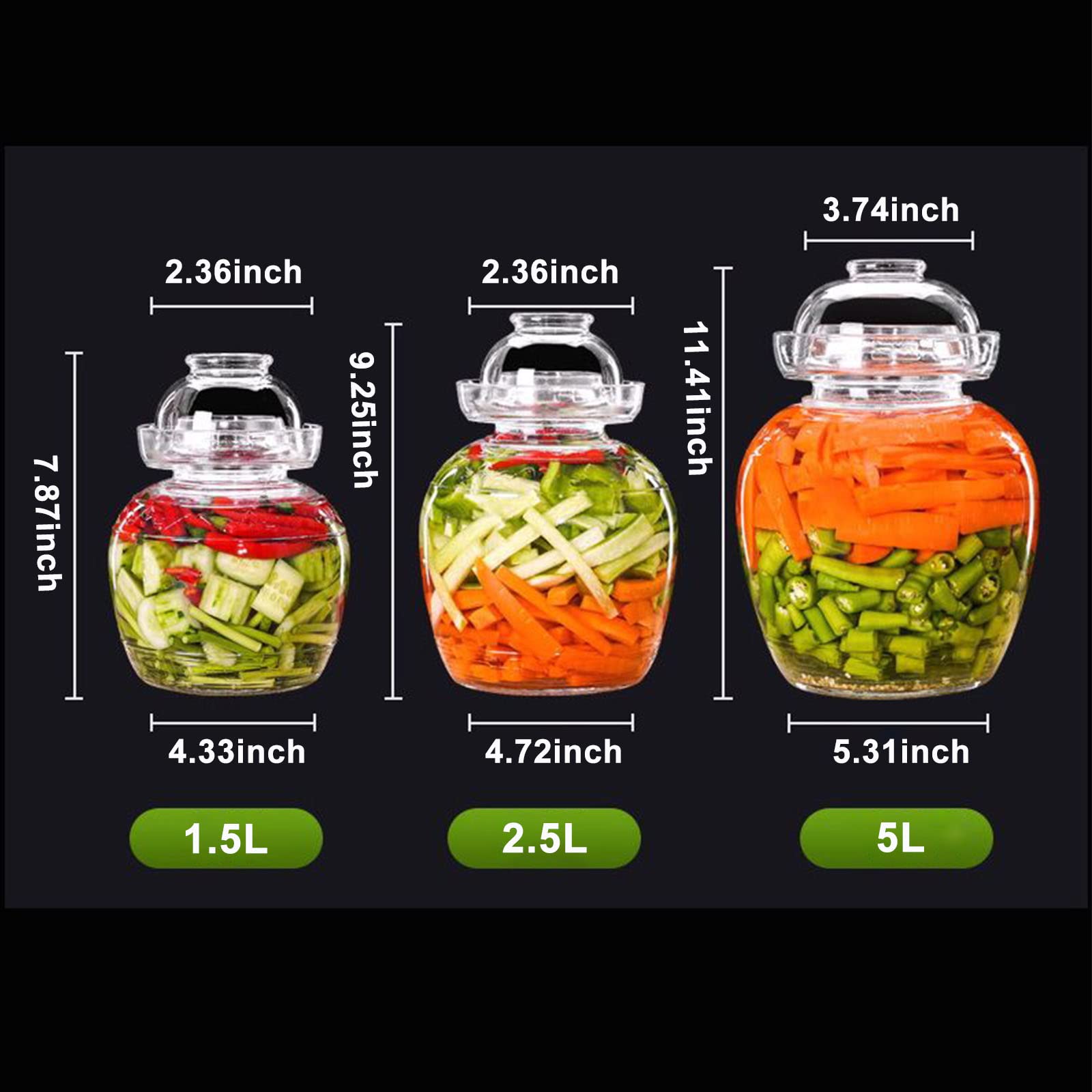 Mua Haeljard 5 Liter Fermentation Jar Glass Jar with Lid, Traditional ...