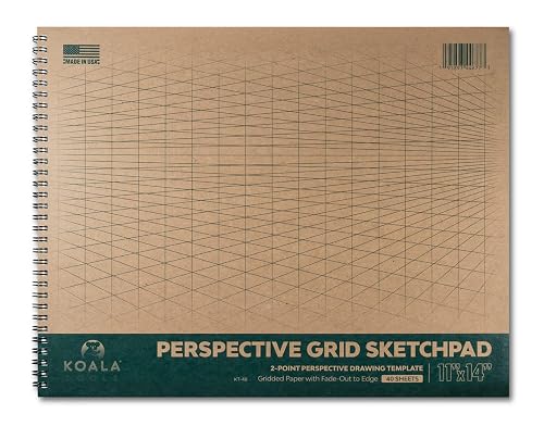 Koala Tools - 40-Sheet Sketch Pad for 2-Point Perspective Drawing ...