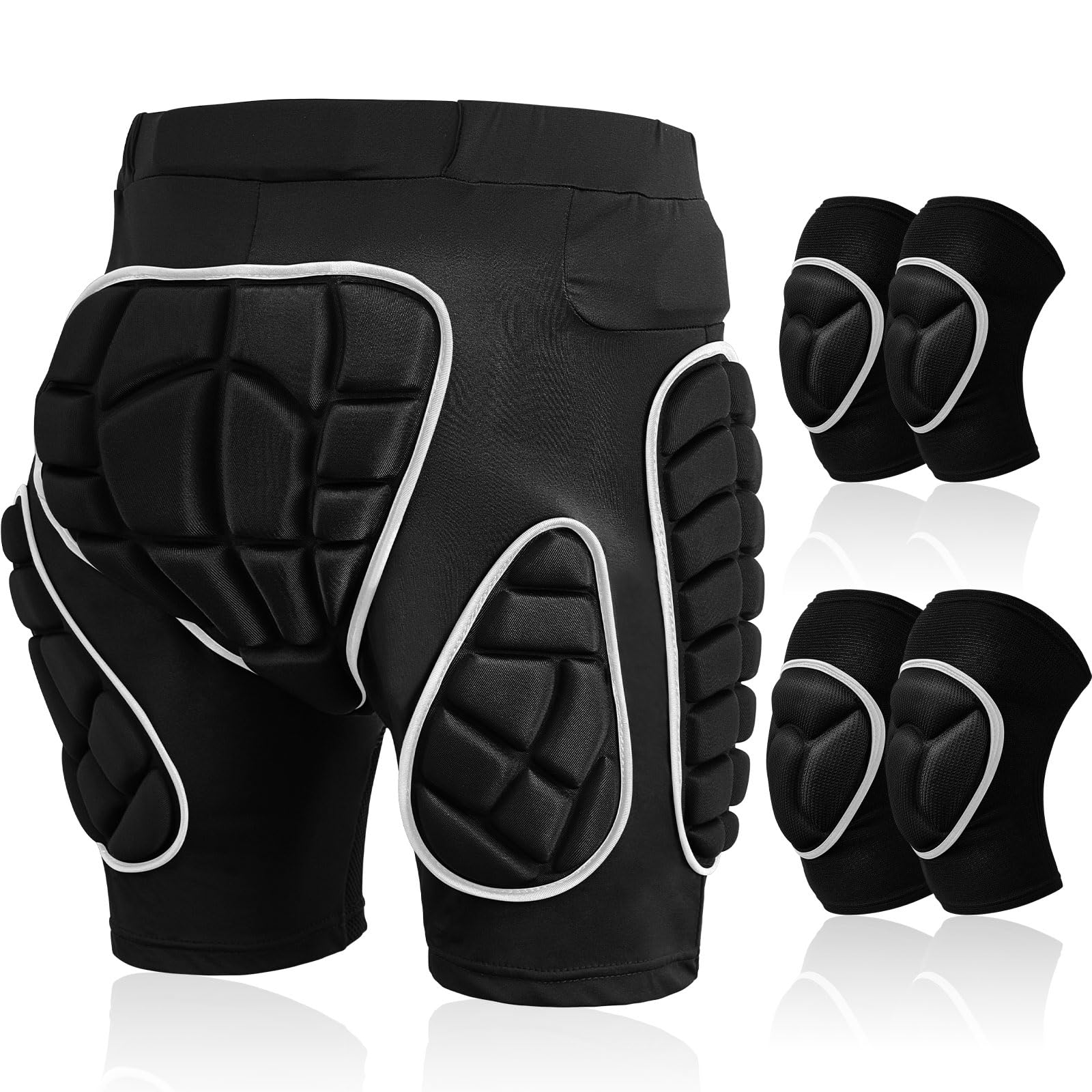 Lewtemi 3 Set Protective 3D Padded Hip EVA Short Pants Knee Pads Elbow ...