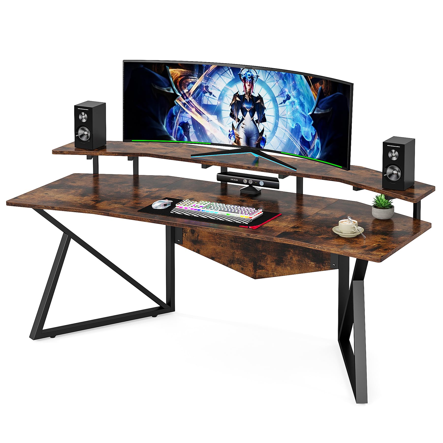 Mua 70.9" Large Computer Desk Home Office Desk Wing-Shaped Gaming ...
