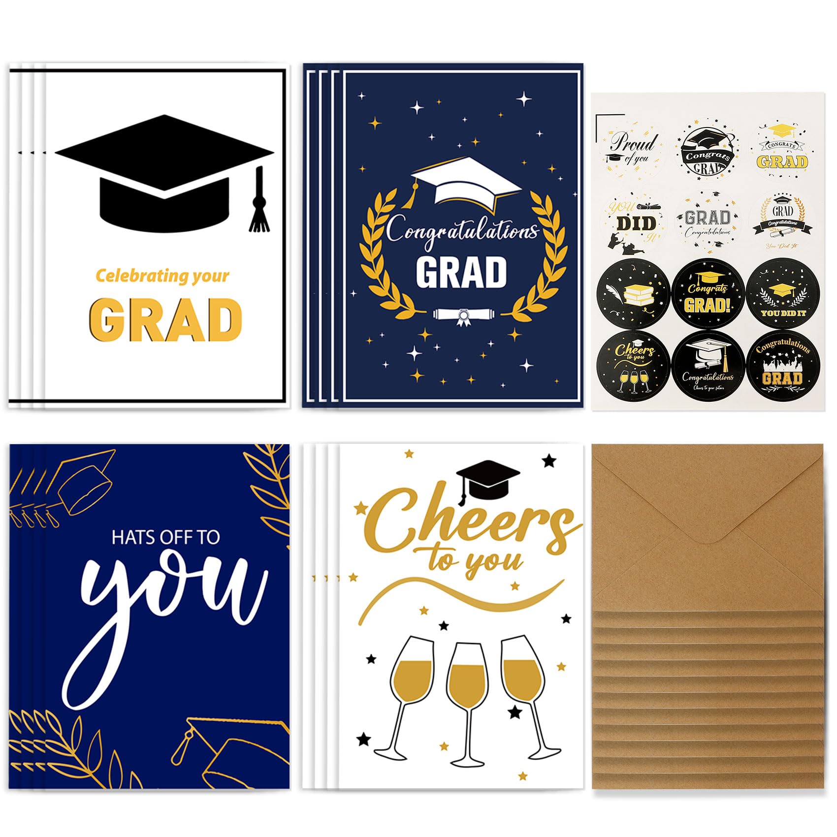 Graduation Cards 2024, Graduation Cards, Congratulations Card, 12 Pack ...