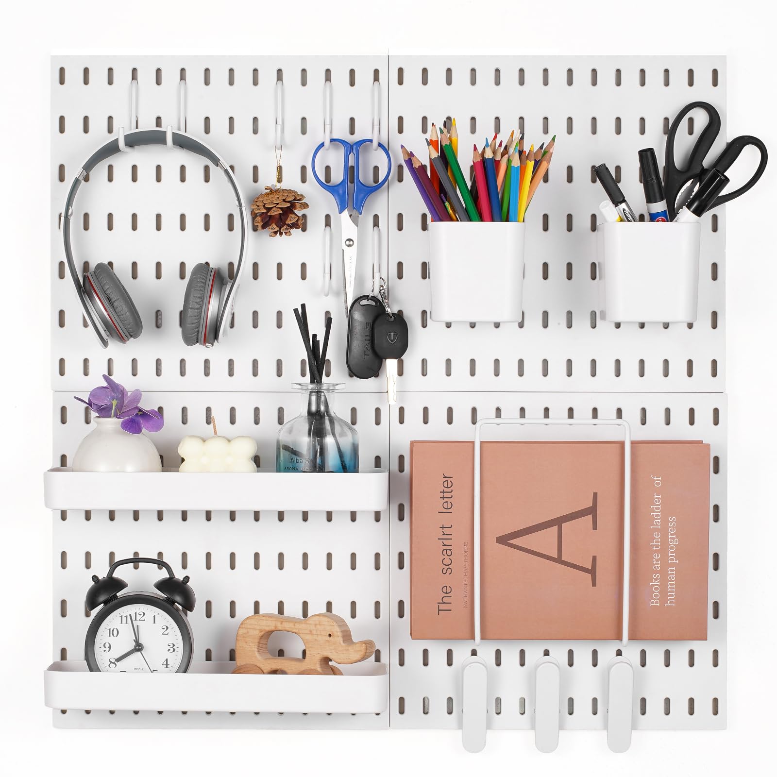 VEVOR Pegboard Combination Kit, 11" x 11" Plastic Pegboard, 4 Panels ...
