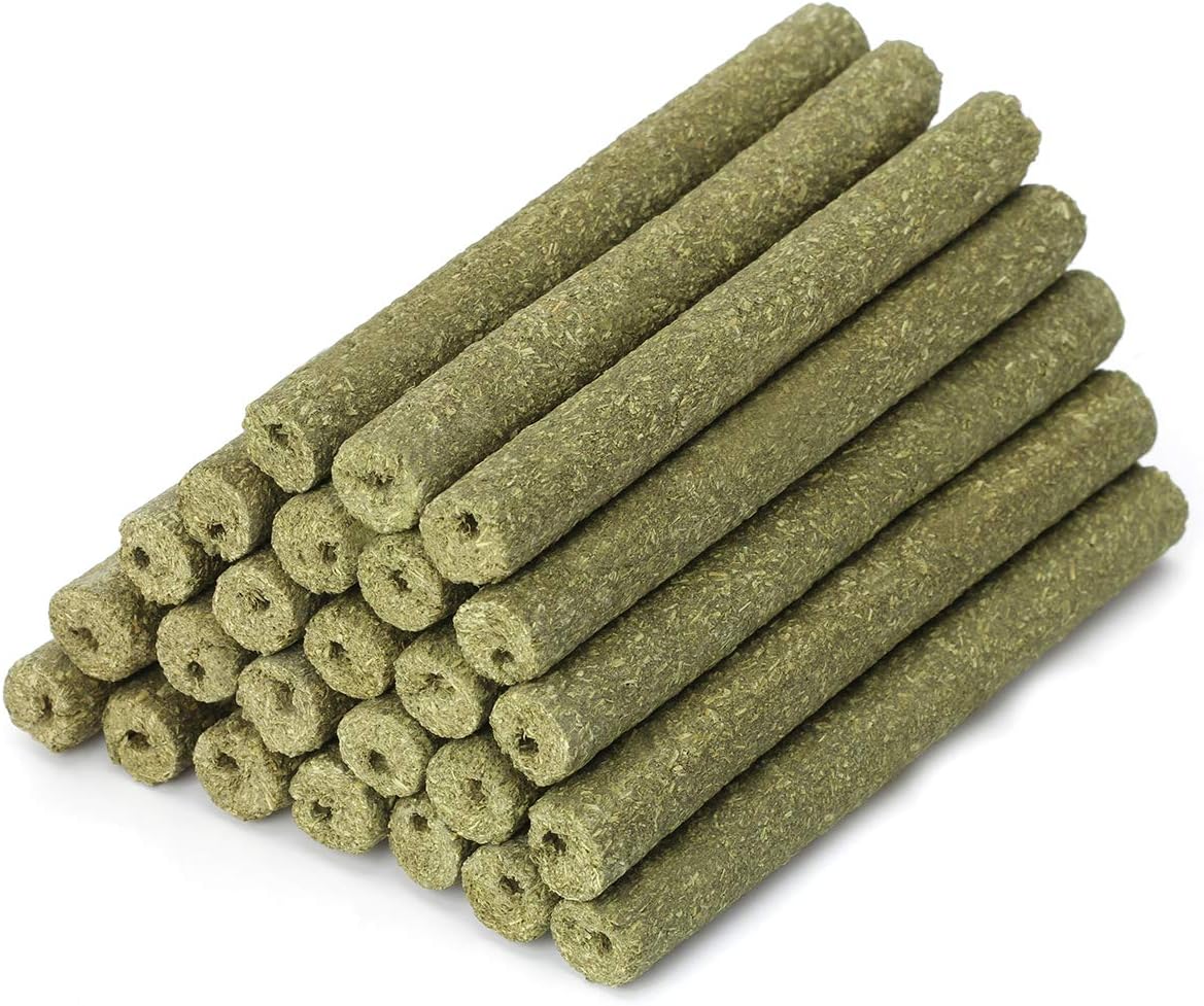 25 PCS Natural Timothy Hay Sticks Chinchilla Chew Toys, Timothy Grass ...