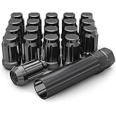 Amazon.com: White Knight 3807BK-20AM Black Chrome M12x1.50 Spline Lug Nut with Key, 20 Pack ...