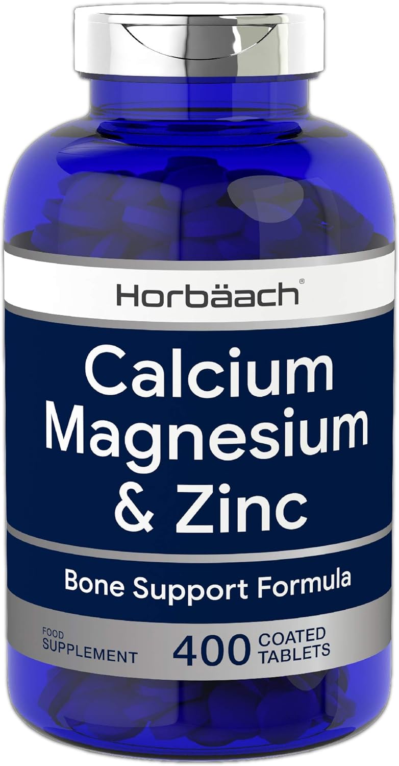Calcium Magnesium Zinc Complex | 400 Vegan Tablets | Muscle & Bone ...