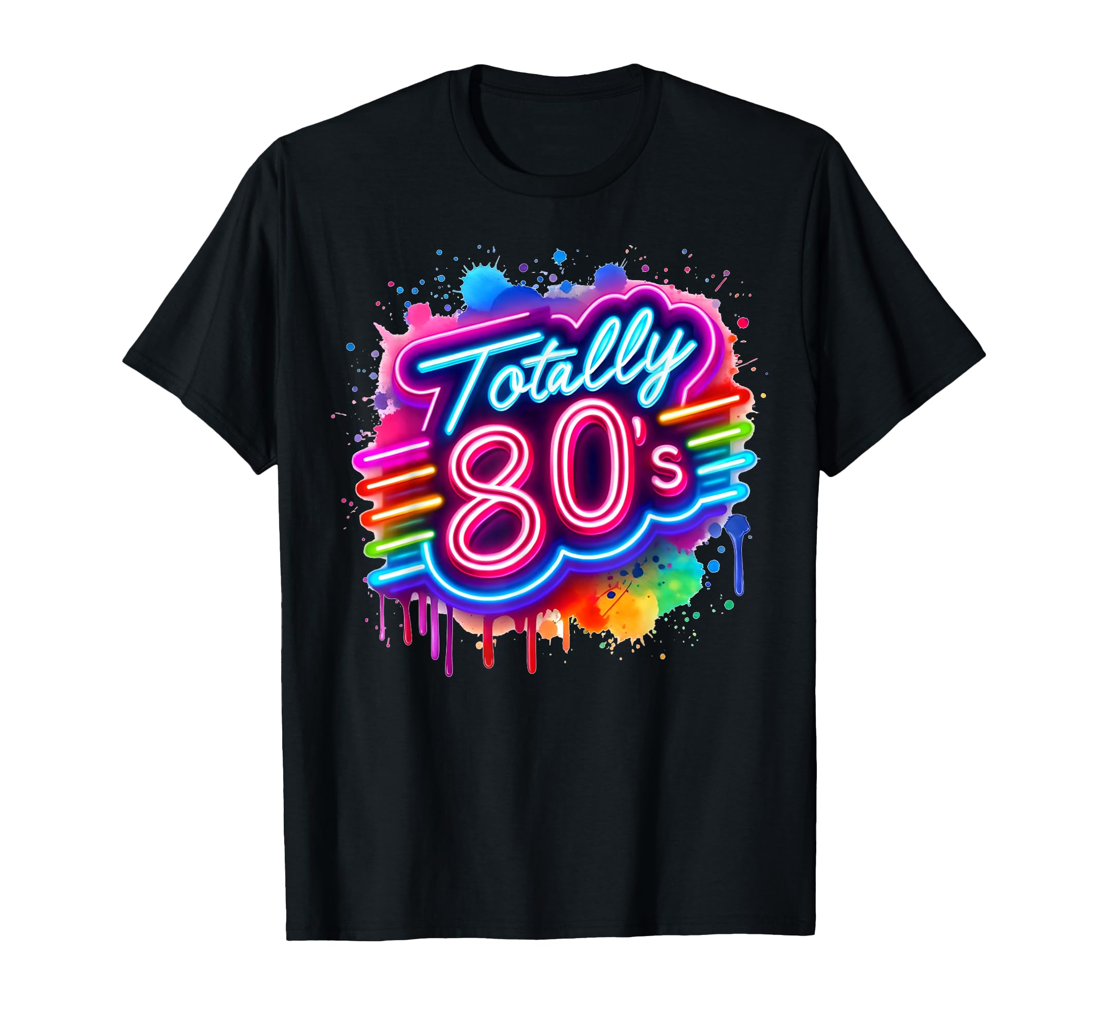 Retro 1980's Colorful Totally 80's Funny 80 Rave Theme Party T-Shirt ...