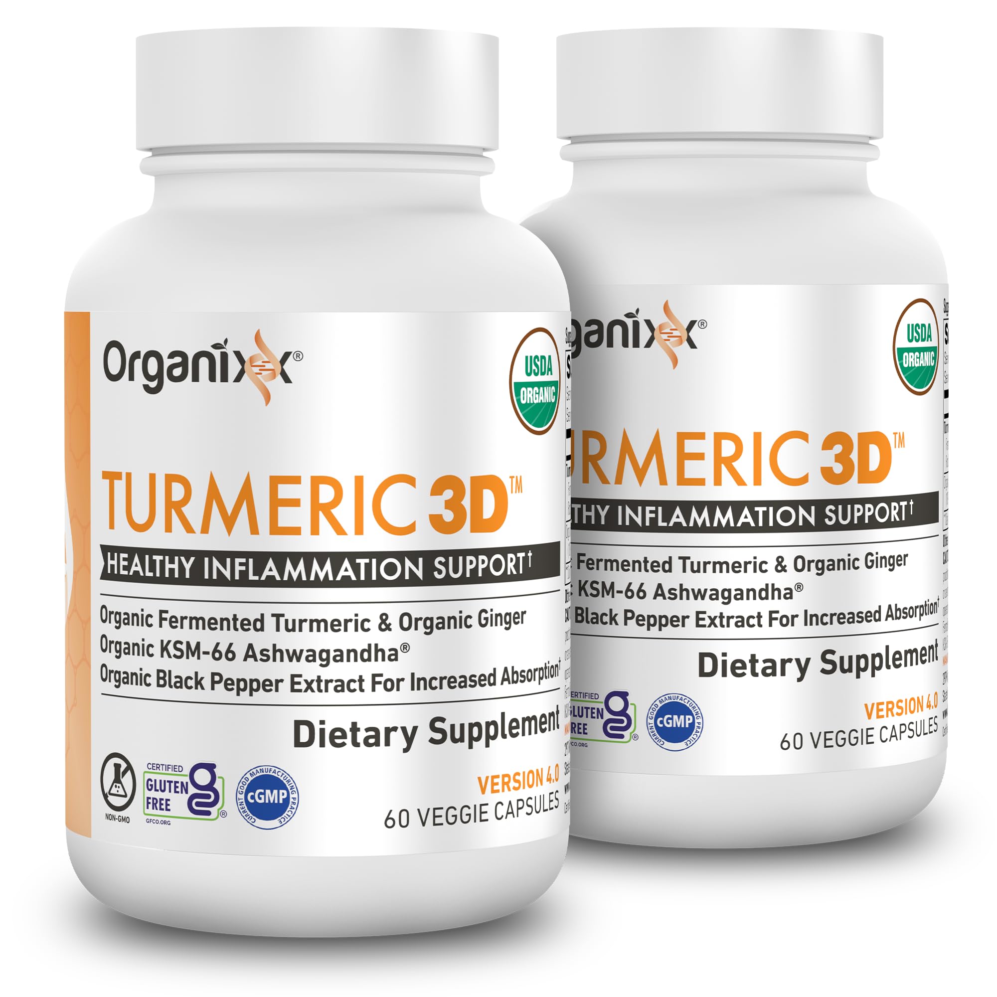 Organixx USDA Organic Turmeric Curcumin Supplement with Ashwagandha ...