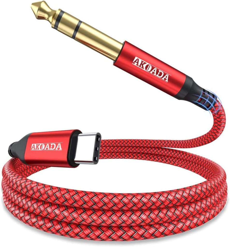 Akoada USB C to 6.35mm Male Audio Stereo Cable 6.6ft/2m，Type C to 6 ...