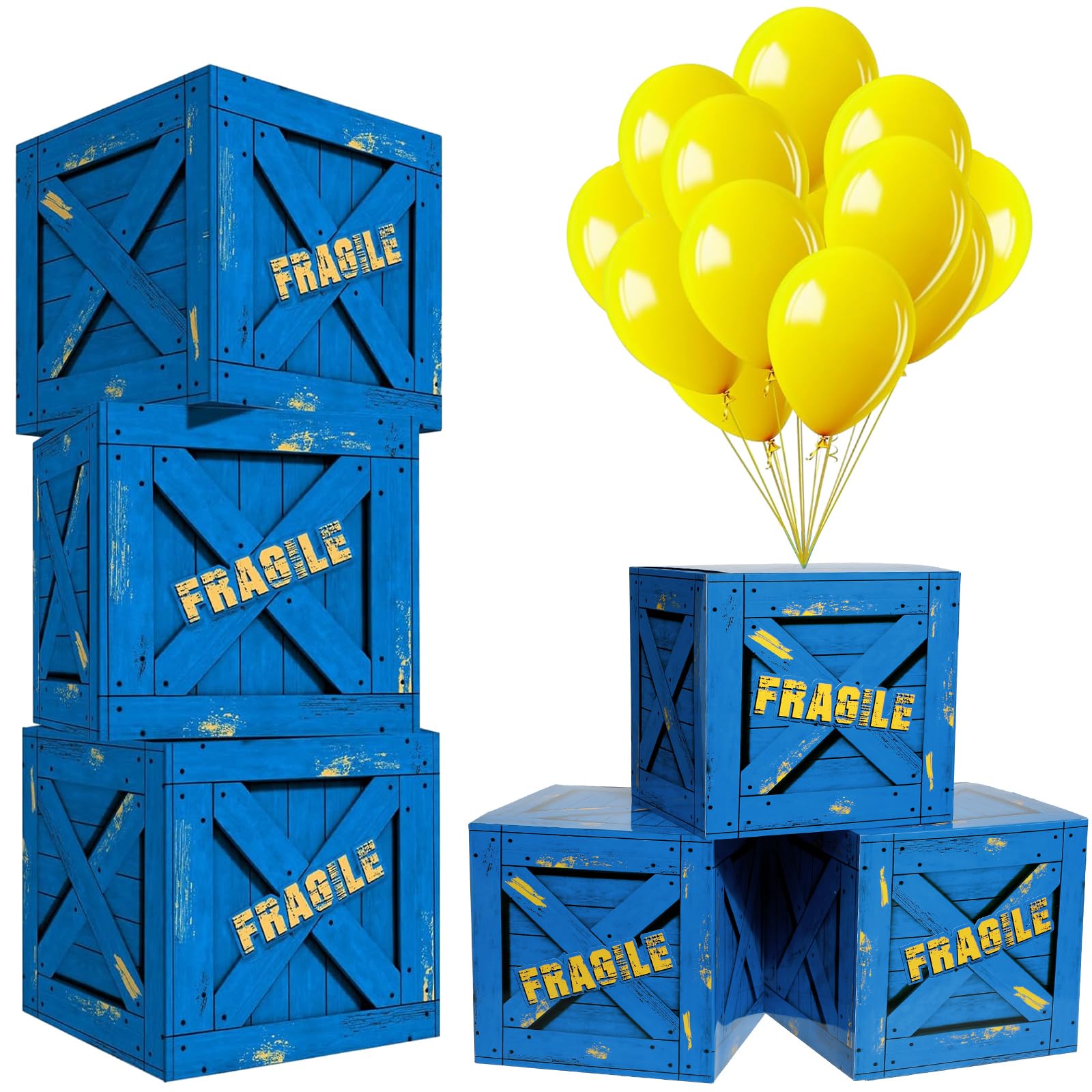 Qilery 16 Pcs Balloon Box Party Military Supply Fragile Loot Drop Box ...