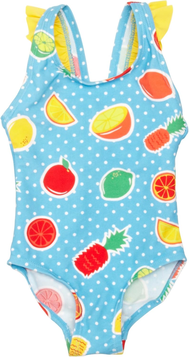 Pumpkin Patch Frilled Fruit Salad Baby Girl's Swimsuit Calypso Blue 1 ...