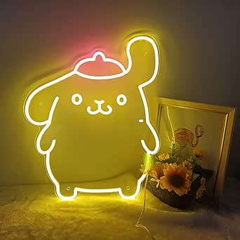 Amazon.com : Pom Pom Purin Neon Sign Anime Light, 3D Wall Art Cute ...