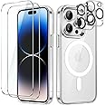 Amazon.com: JETech 5 in 1 Magnetic Case for iPhone 14 Pro Max 6.7-Inch with 2-Pack Tempered ...