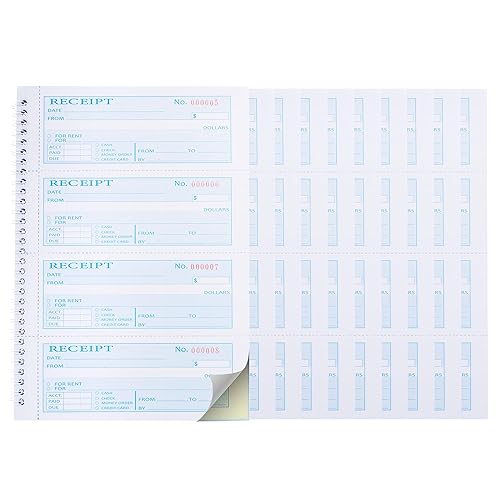 Yeplan 10 Packs Money Rent Receipt Book,Receipt Book with Carbon Copies ...
