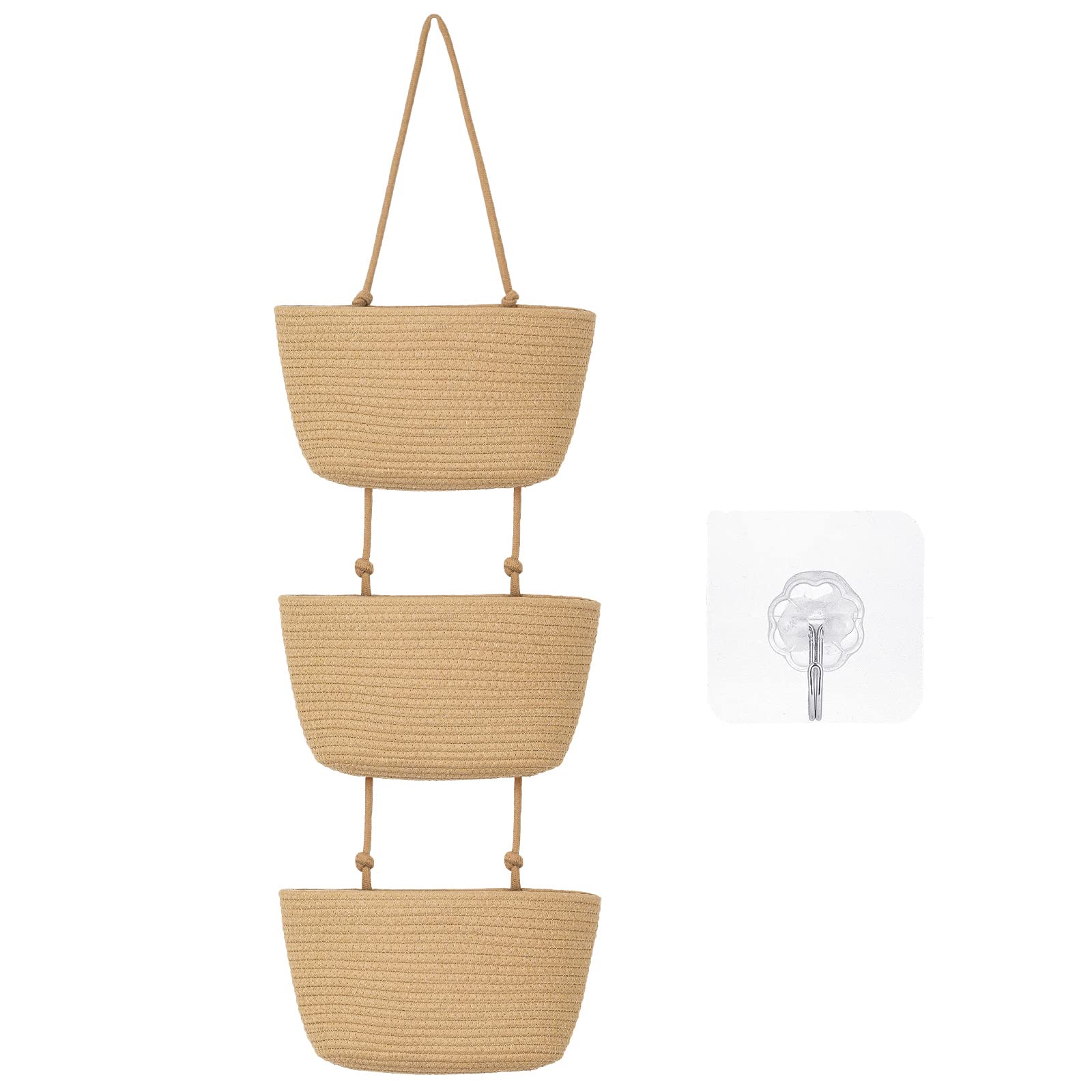 Xuhal Over the Door Hanging Basket Organizer Boho Woven Wall Baskets ...