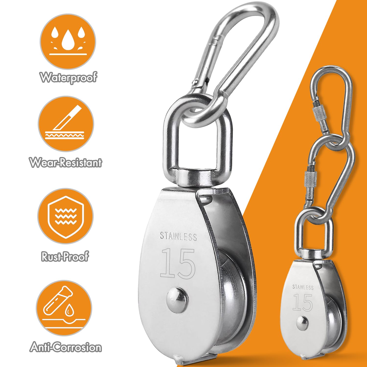 Mua LAIWOO Stainless Steel Pulley System Kit-Heavy-Duty Pulley Wheel ...