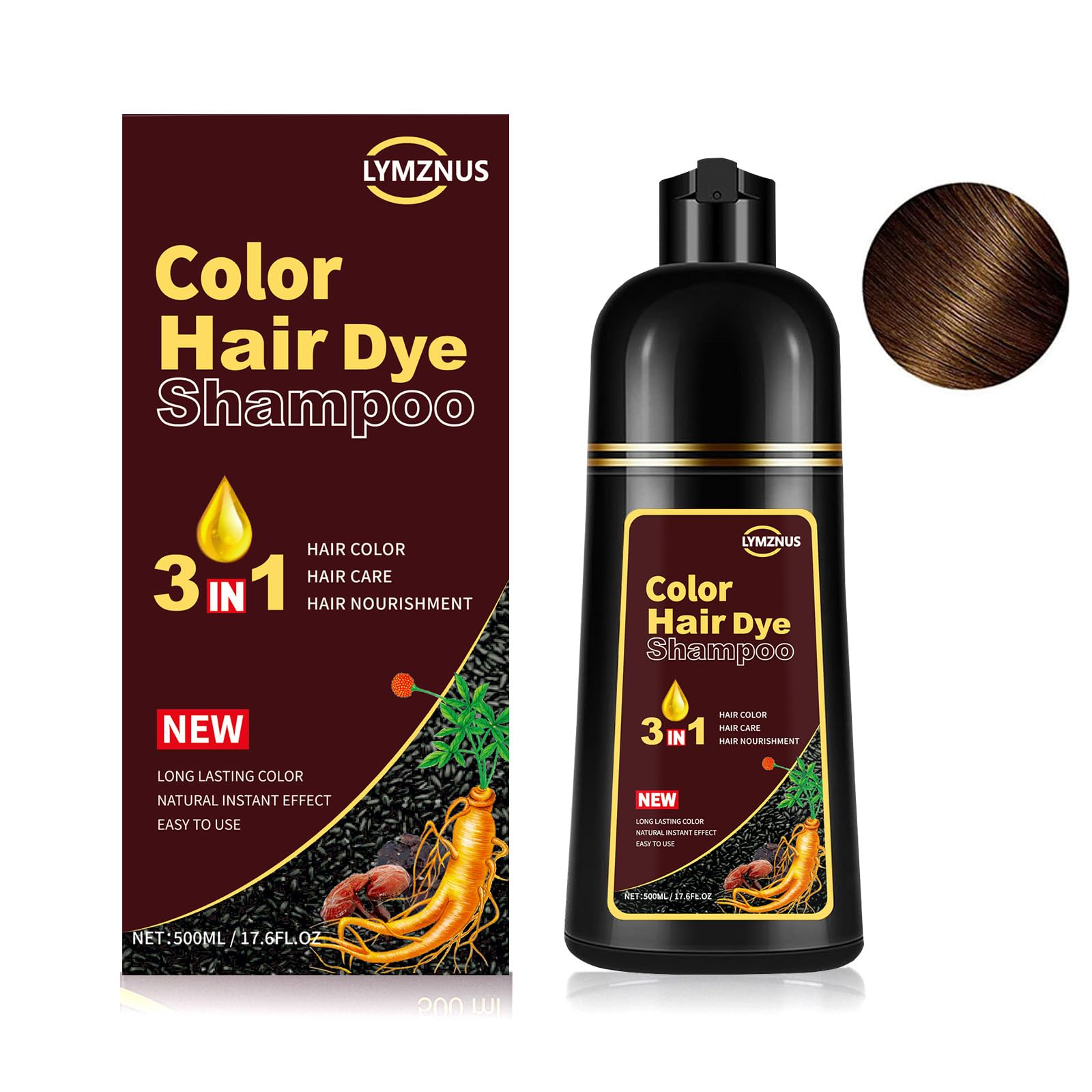Mua lymznus Instant Coffee Hair Dye Shampoo 3 In 1, Light Brown Hair ...