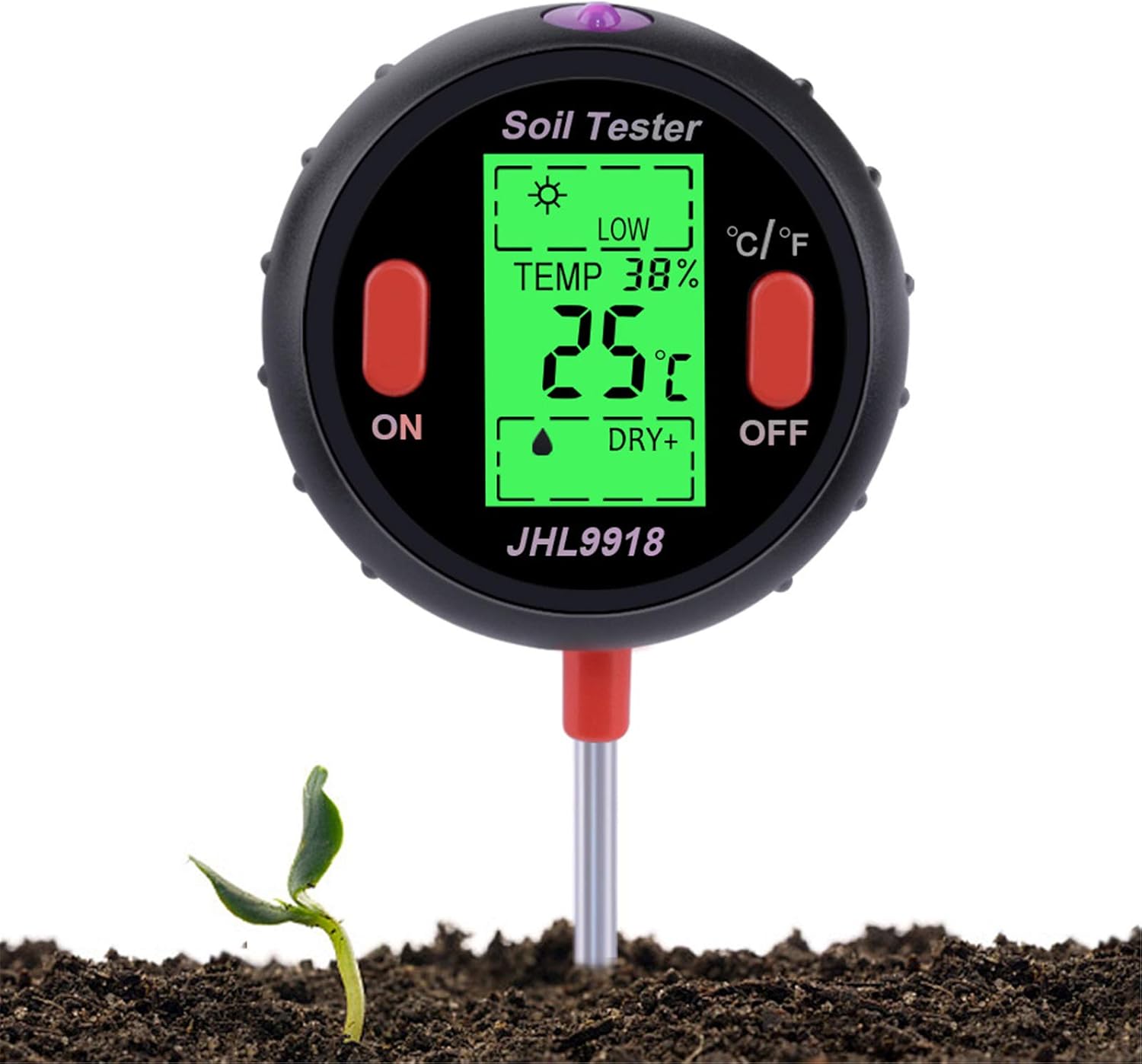 5-In-1 Soil Test Kit, Soil Moisture Meter Plant Water Soil Monitor ...
