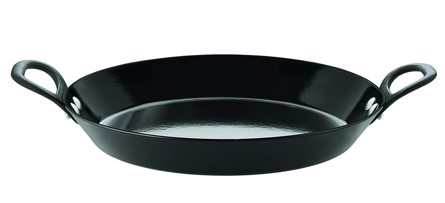 Rosle Iron Serving Pan with Cast Iron Enamelled Handle, 24 cm, Black ...