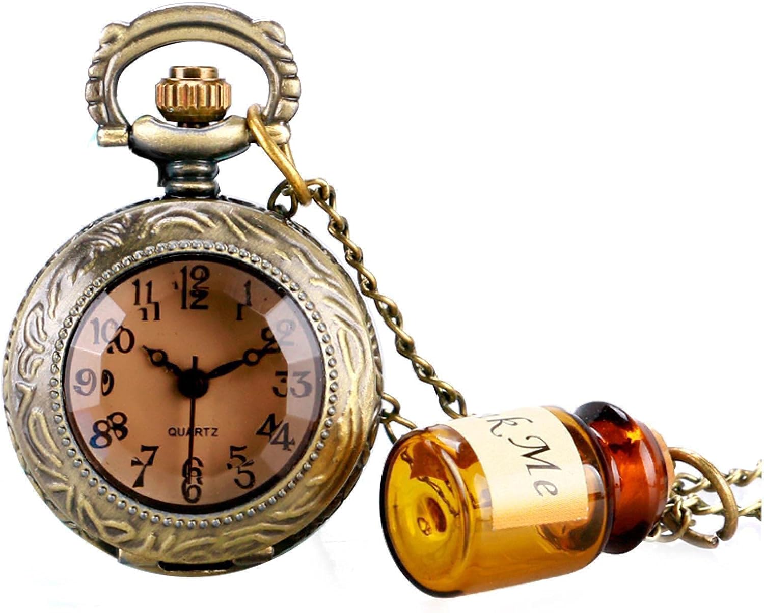 Vintage Copper Dark Brown Quartz Pocket Watch for Women: Amazon.co.uk ...