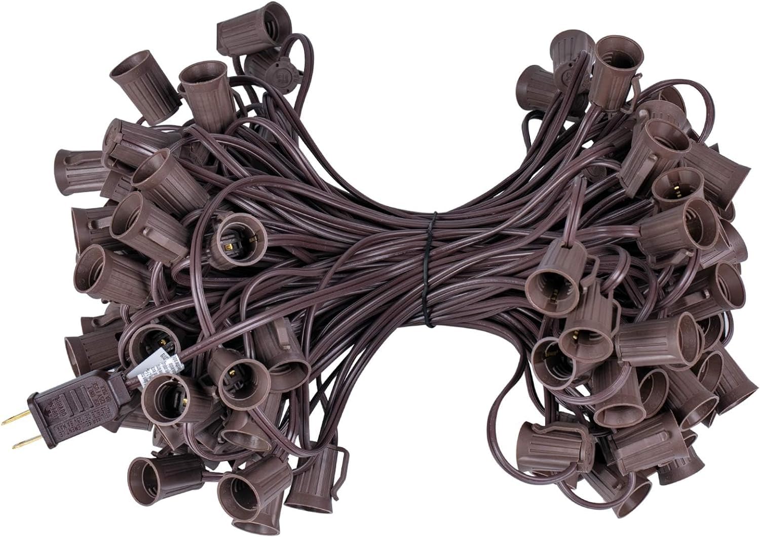 Brightown 2 Packs C9 Light Strand 100 FT for E17-12 Spacing, Outdoor ...