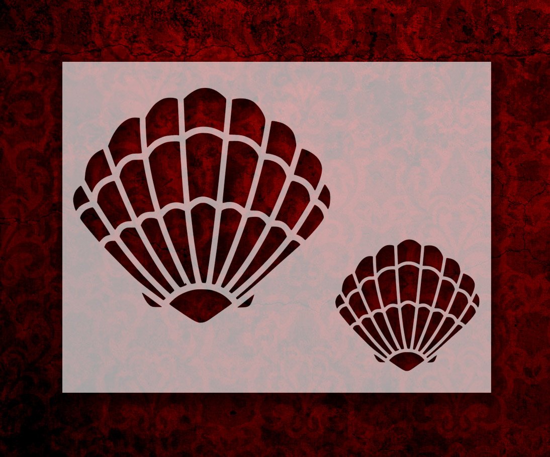 Amazon.com: Scallop Clam Seashell Stencil Template Reusable 8.5 x 11 ...