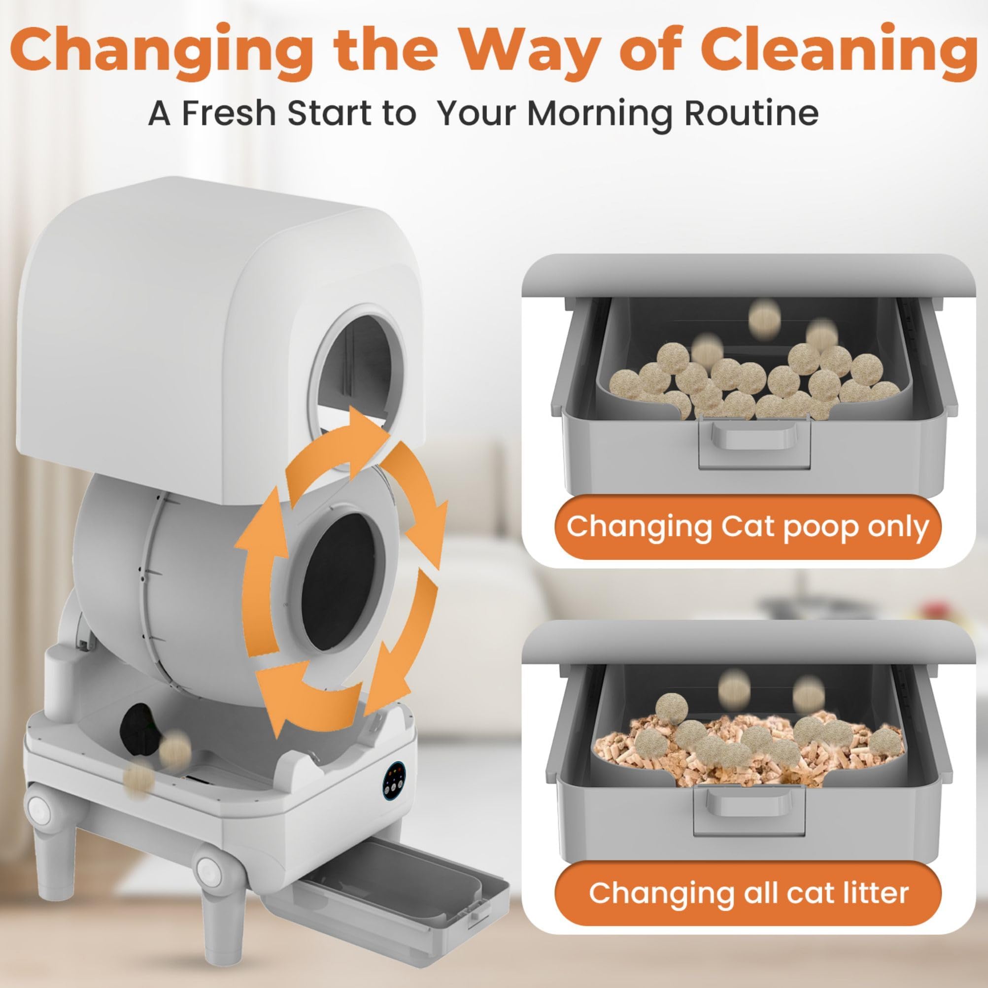 Mua Self Cleaning Cat Litter Box, 120L X-Larger Automatic Cat Litter ...