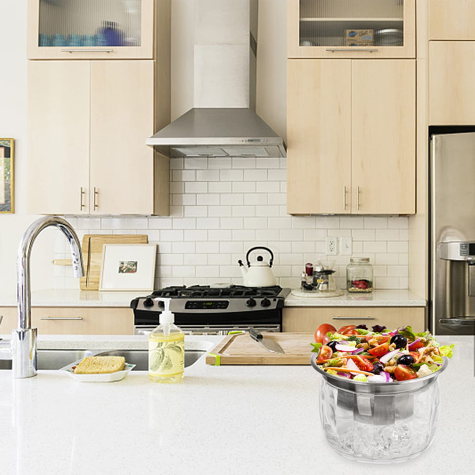 Mua 2 Pack 20 Oz Dip Chiller Bowl with Acrylic Ice Bowl Base, Stainless ...