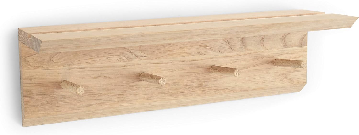 Natuhr Perchero de pared de madera con 4 ganchos y práctico estante ...