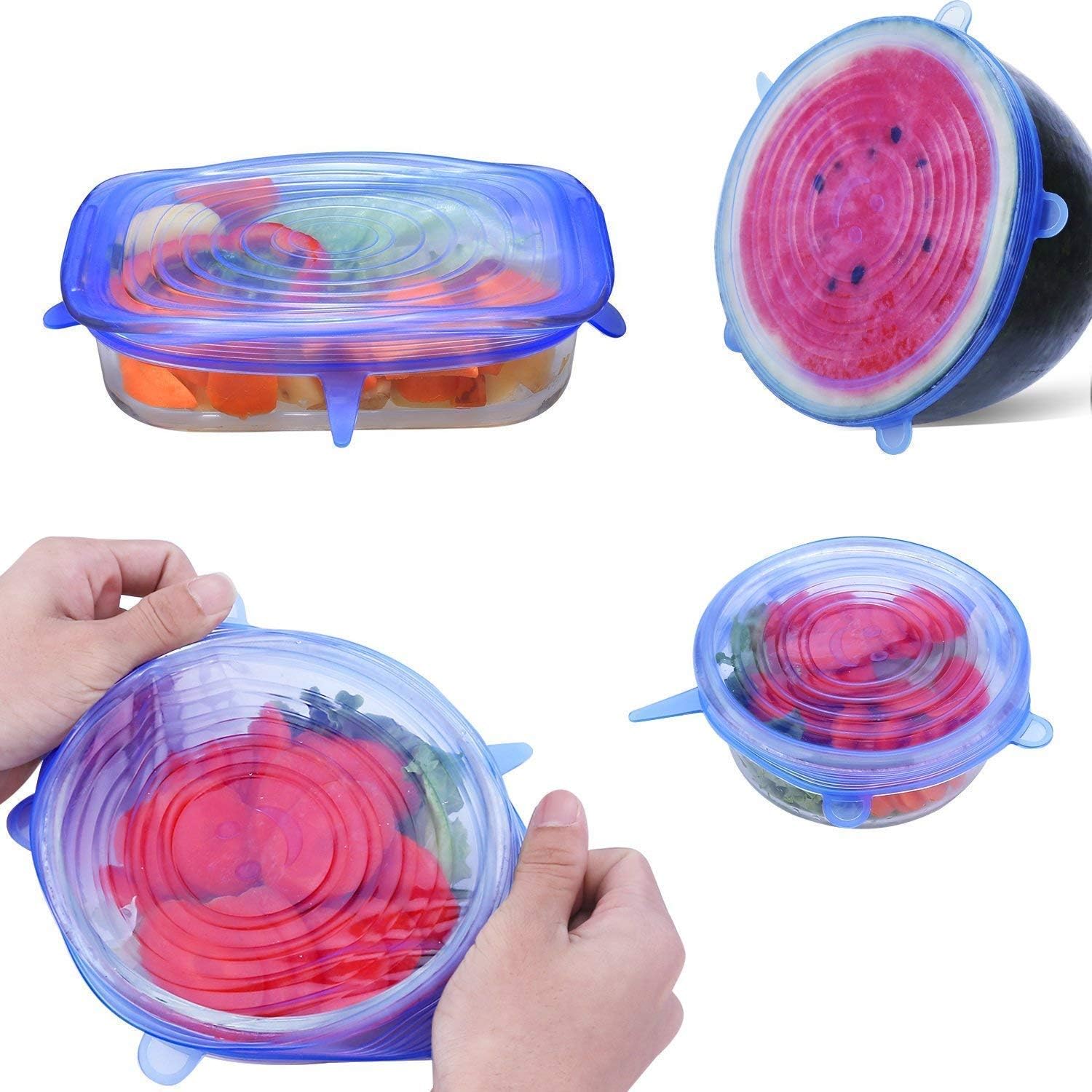 Silicone Stretch Food Covers Lids Various Sizes Reusable Durable and ...