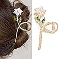 Amazon.com: Flower Metal Hair Claw Clips Large Lily Gold Hair Claw Hair ...