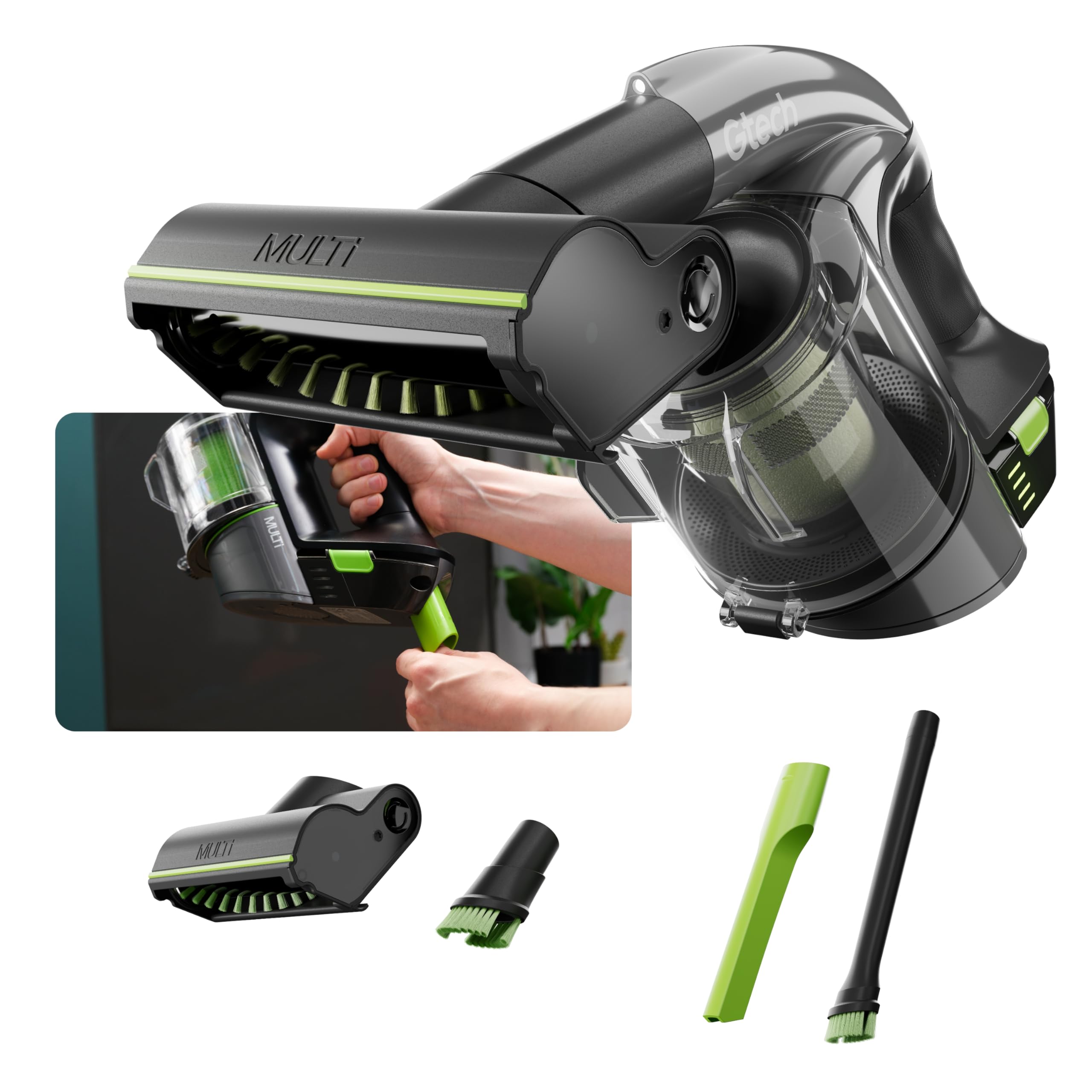 Gtech Multi MK2 Cordless Handheld Vacuum Cleaner with Powered Brush Bar ...