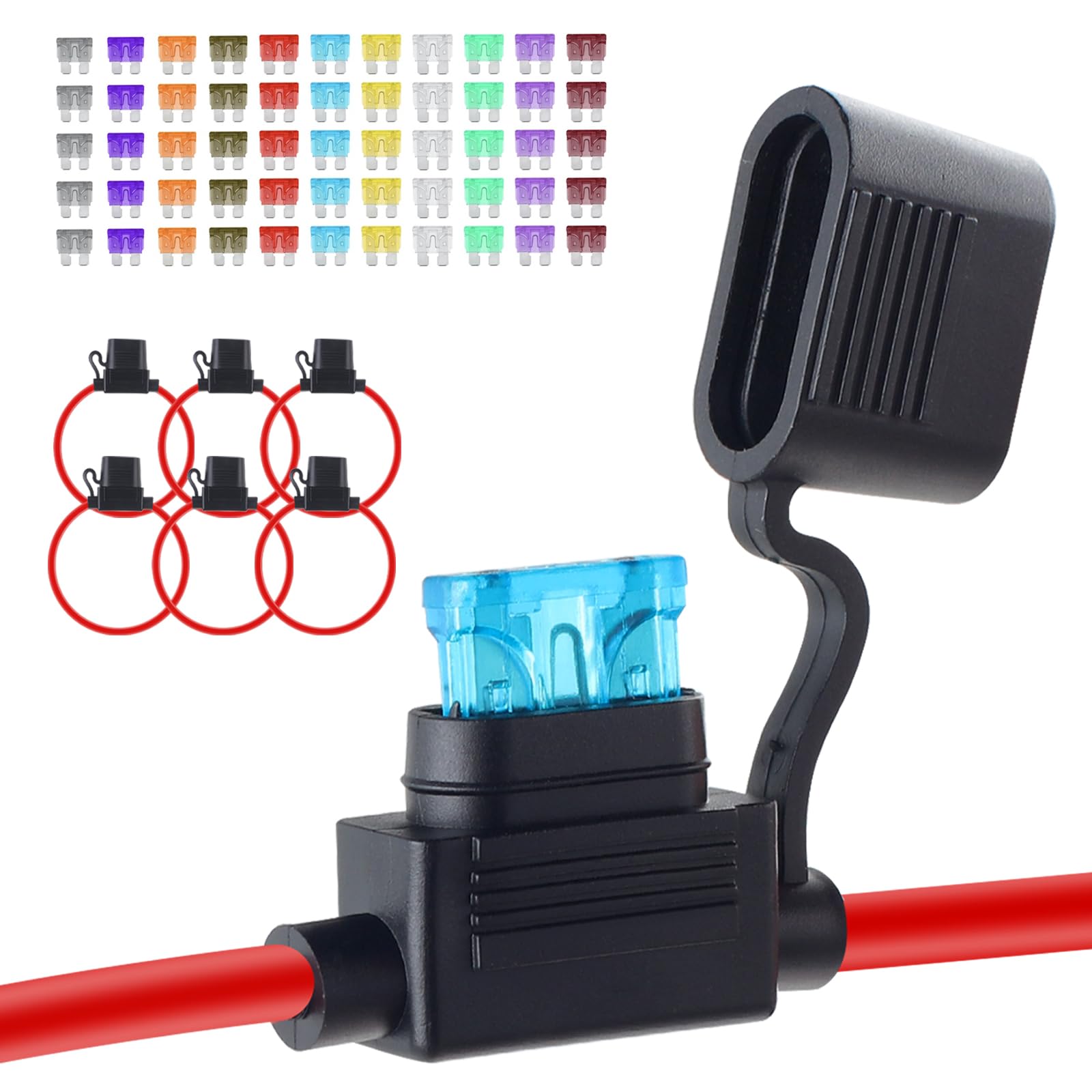 6 Pack Inline Fuse Holder 12V Upgraded 12 AWG Waterproof Fuse Holder 6 Pack Inline Fuse Holder 12V Upgraded 12 AWG Waterproof Fuse Holder