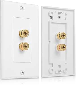 Cable Matters 2-Pack Speaker Wire Wall Plate (Speaker Wall Plate ...