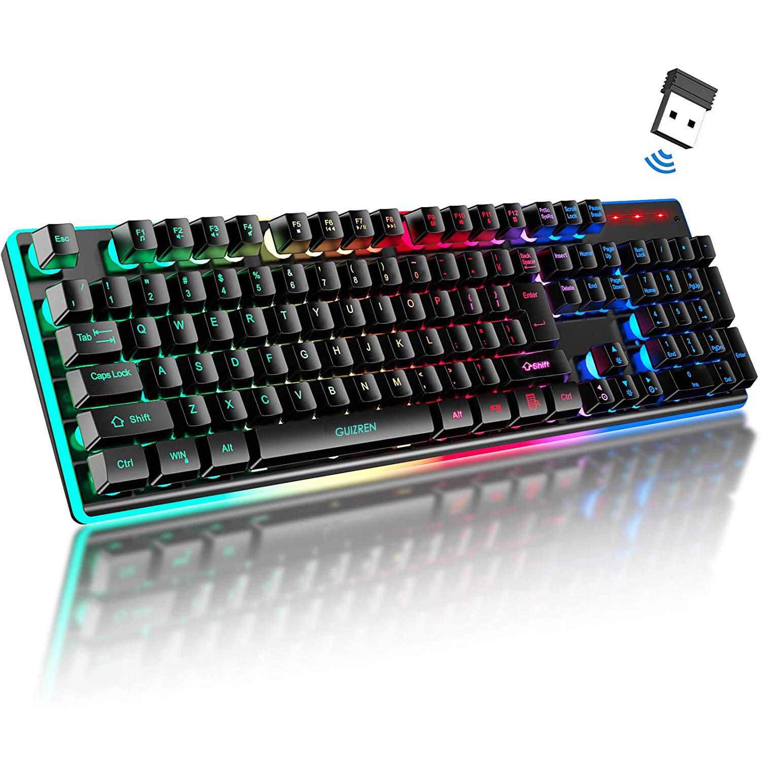 Mua GUIZREN Chroma Rechargeable Wireless Gaming Keyboard, LED Rainbow ...