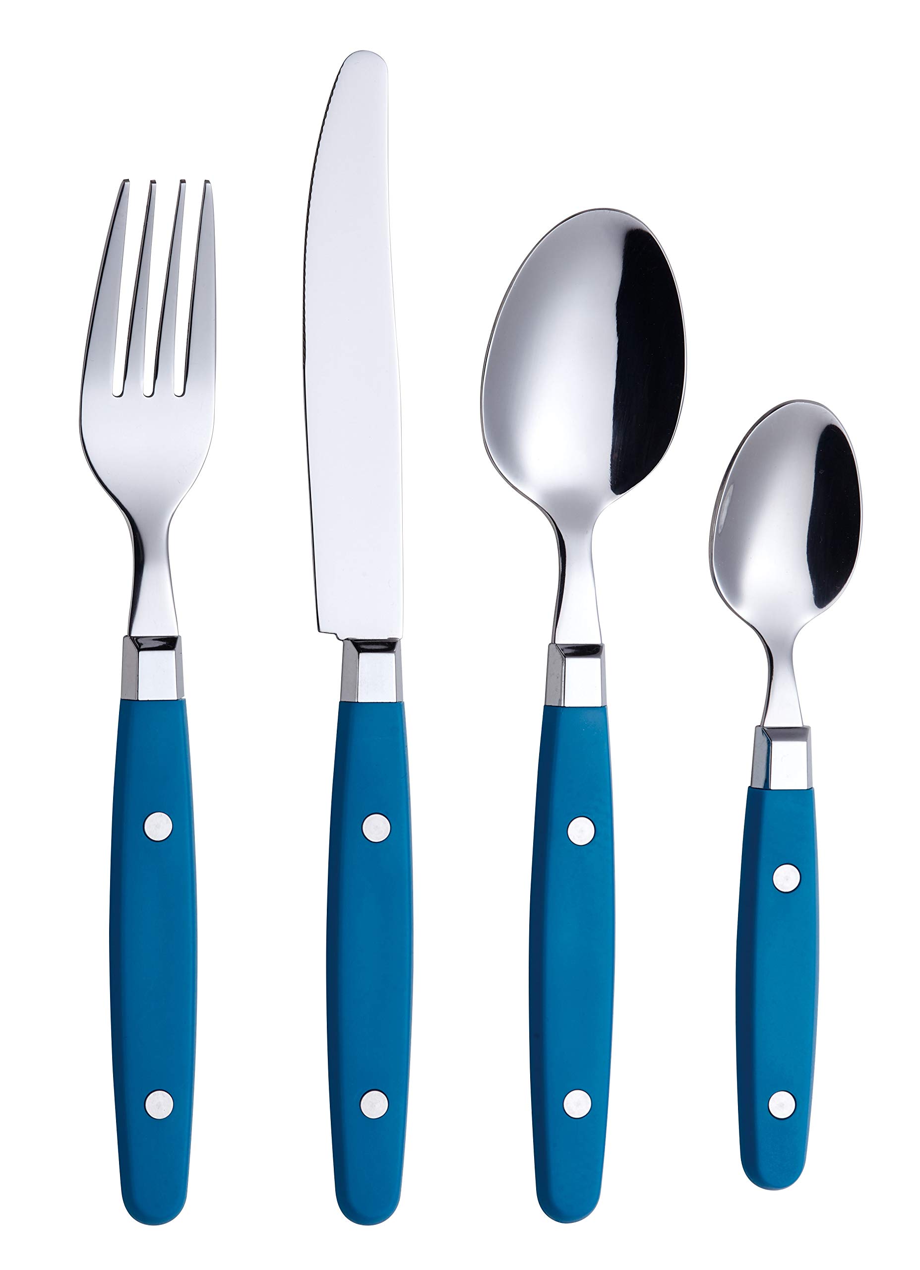 ANNOVA Silverware Set 24 Pieces Stainless Steel Cutlery Color Handle ...