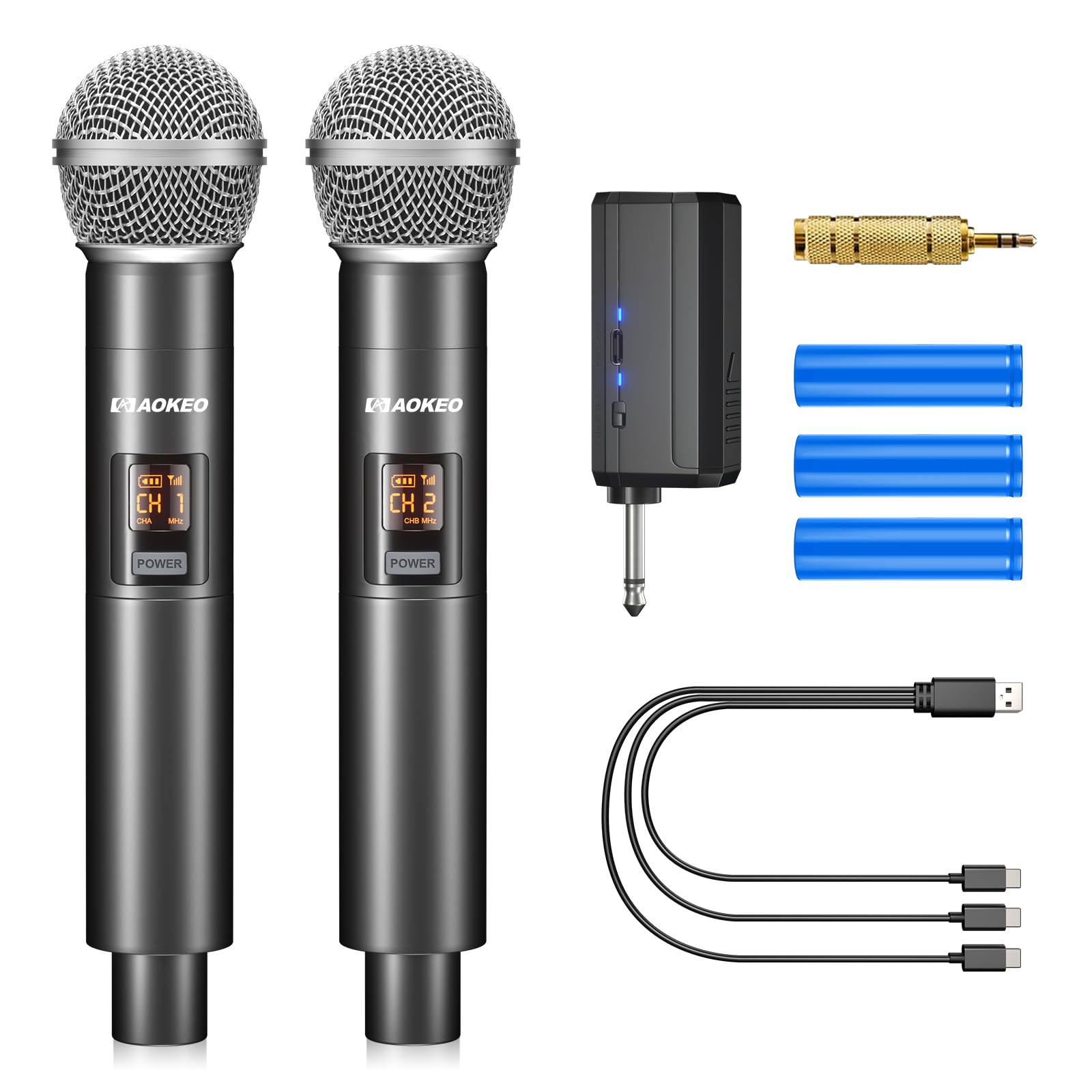 Aokeo Wireless Microphone Only for Mic Input, UHF Metal Dynamic ...