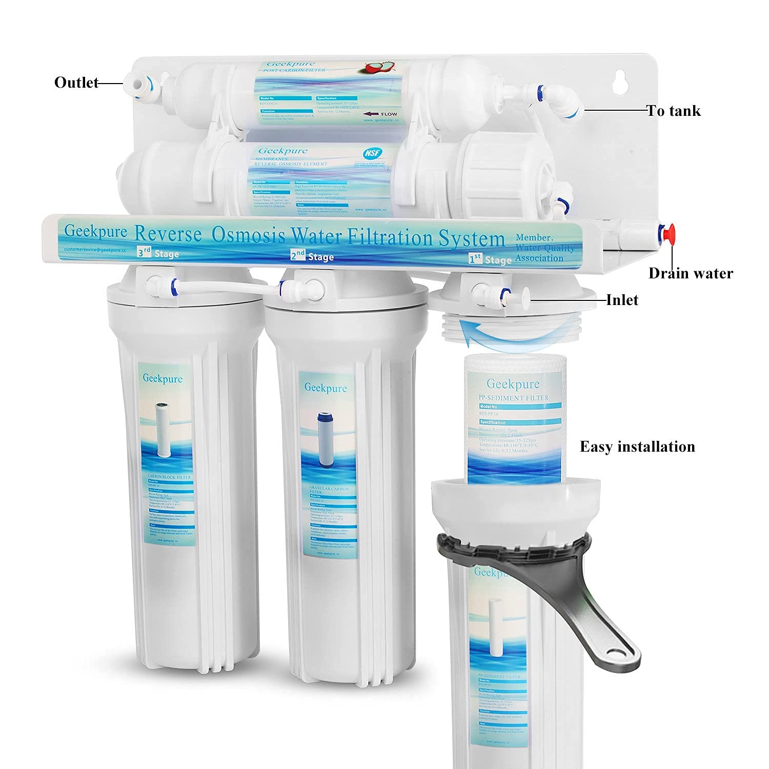 Mua 5-Stage Reverse Osmosis Drinking RO Water Filter System-75GPD trên ...