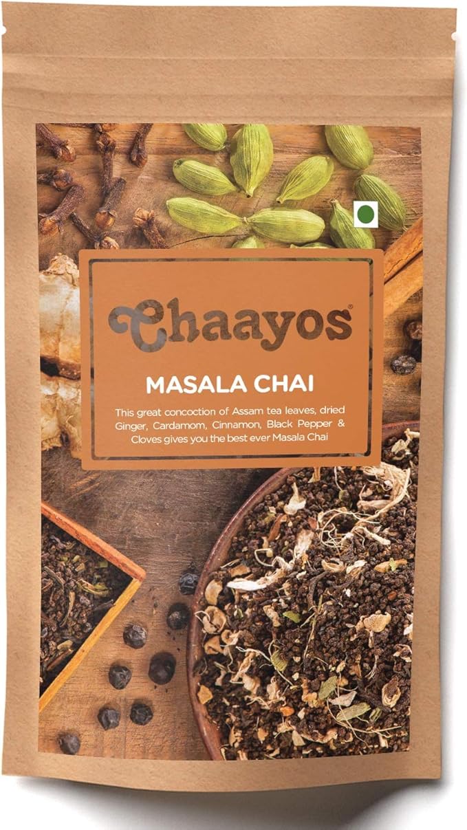 Chaayos Masala Tea - Premium Chai Patti with 100% Natural Spices - 100g ...