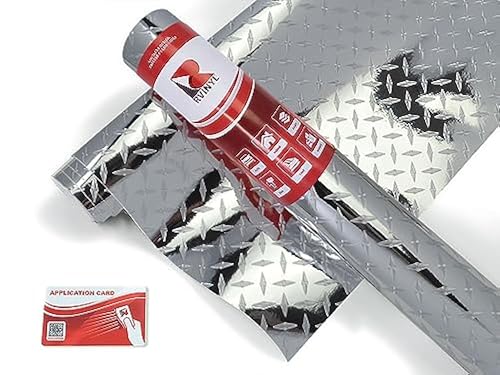 Rvinyl Diamond Plate Silver Tread Vinyl Car Wrap Film - 1ft x 1ft ...