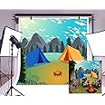Amazon.com : Laeacco Summer Island Camp Backdrop 5x5ft Outdoors ...
