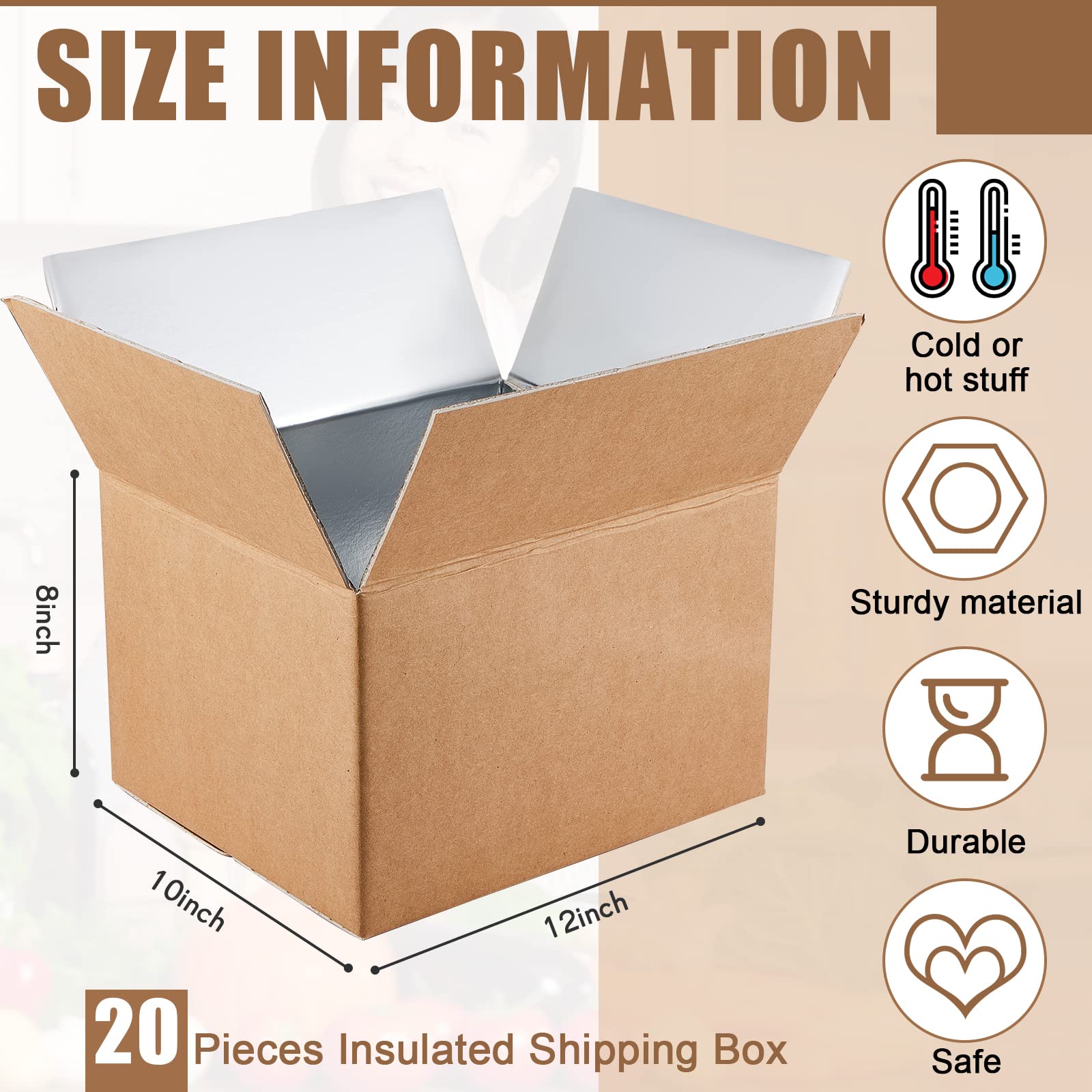Mua 20 Pcs Insulated Shipping Box for Frozen Food, 12" x 10" x 8" Large ...