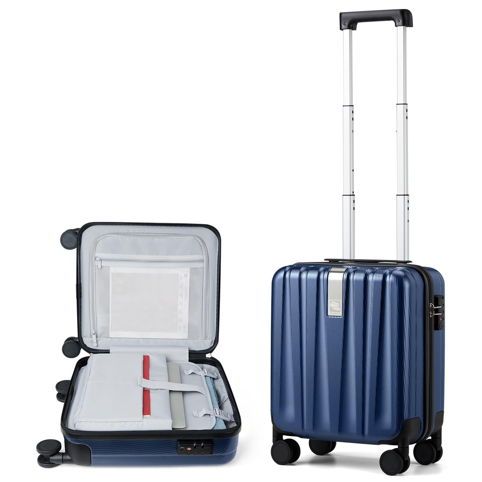 Hanke 16 inch Underseat Carry on Suitcases with Wheels,Lightweight Hard ...