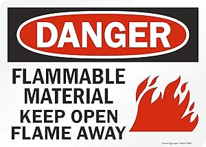 SmartSign “Danger - Flammable Material, Keep Open Flame Away” Label ...